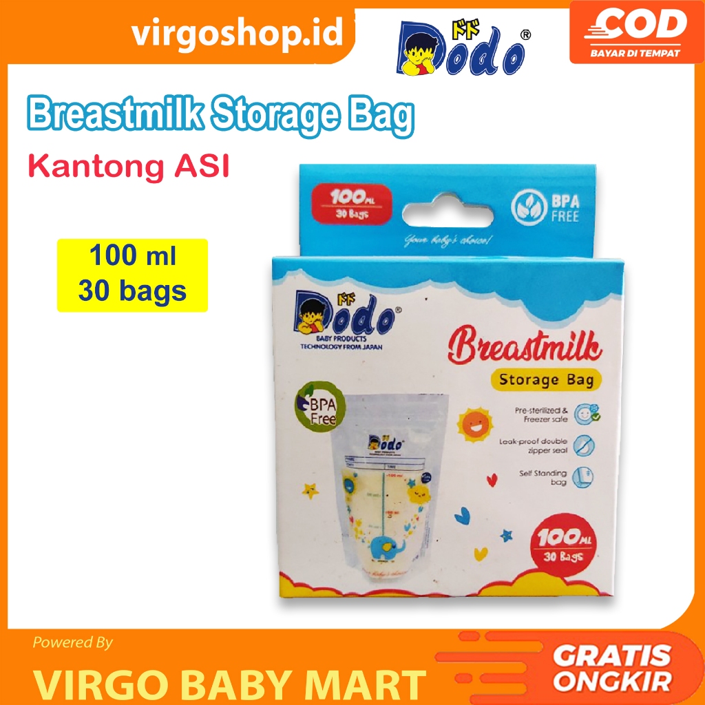 Jual Dodo Wadah Tempat Susu ASI Breasmilk Kantong ASI 100ml 30bags ...
