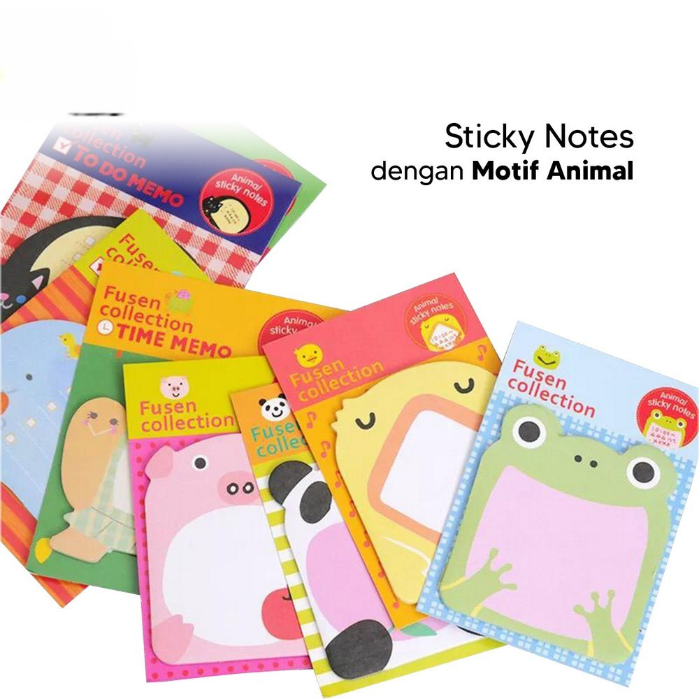 Jual Sticky Notes Karakter Binatang/Memo Catatan Tempel/Pengingat ...
