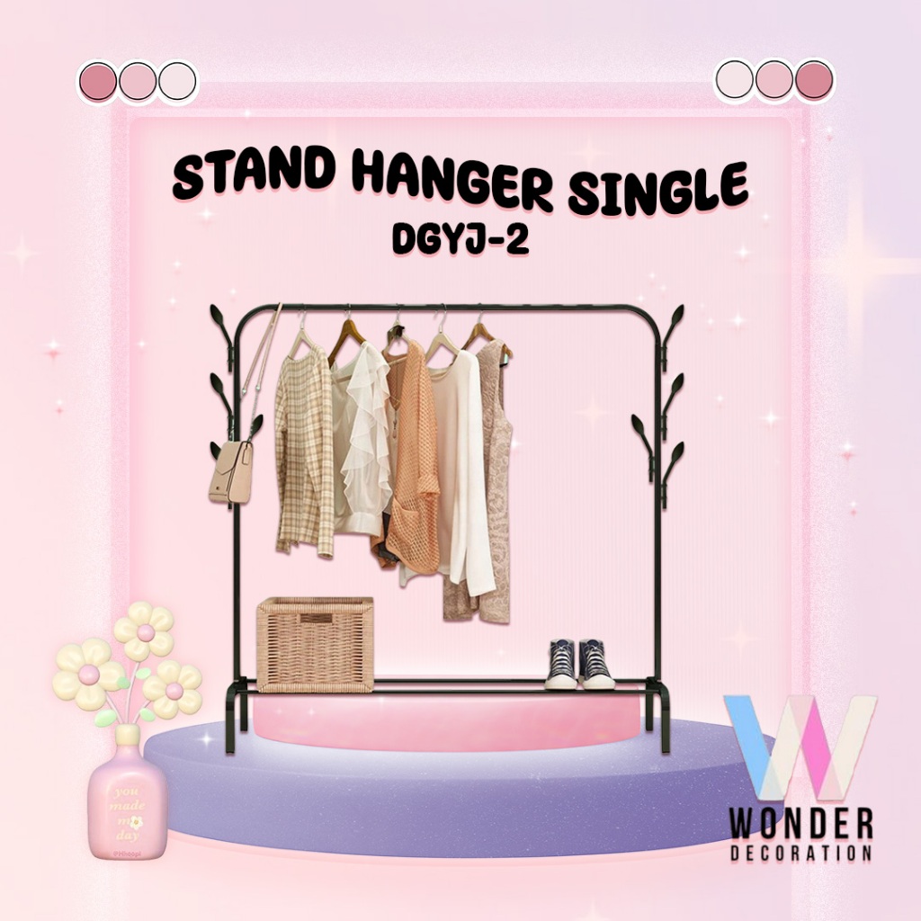 Jual Stand Hanger Aesthetic Rak Gantung Stand Hanger Single Gantungan ...