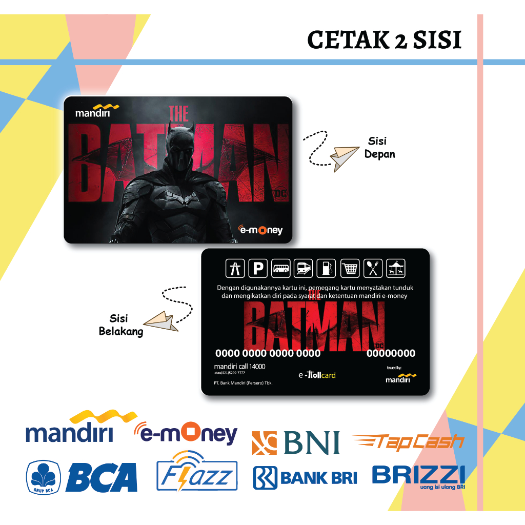 Jual KARTU EMONEY ETOLL SUPERHERO BATMAN MERAH E MONEY MANDIRI FLAZZ BCA GEN 2 BNI TAPCASH ...