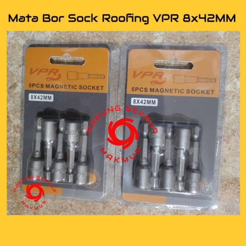 Jual (1 Pack) Mata Bor Sock Roofing Baja Ringan Magnetic 8 x 42mm ...