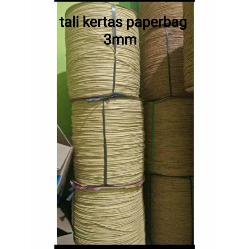 Jual Tali kertas 3mm harga 1kg paper rop kraft untuk industri paperbag ...