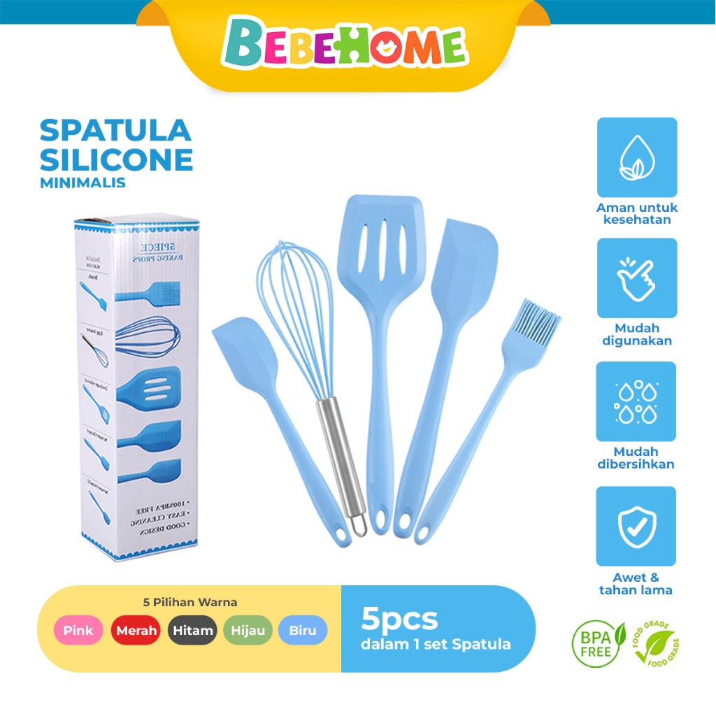 Jual Bebehome Set Spatula Sutil Silikon Non Stick Cooking Tools Isi 5 ...