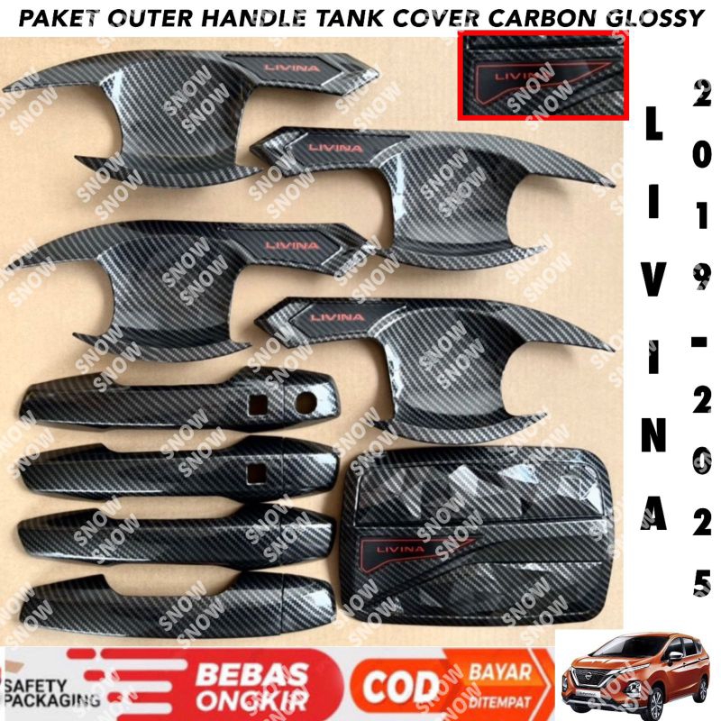 Jual Paket Outer Handle Tank Cover Livina 2019 2023 2024 2025 up Carbon ...