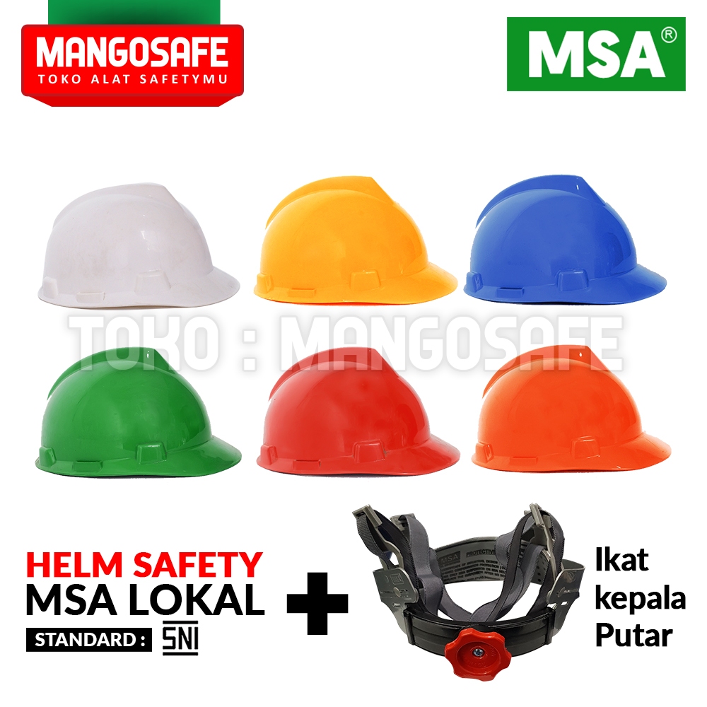 Jual Helm Safety Proyek MSA Lokal VGARD Ikat Putar Fastrac + Tali Dagu ...