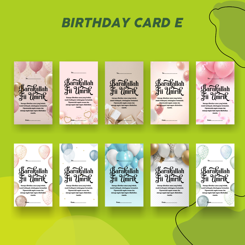 Jual (BIRTHDAY CARD) BARAKALLAH FII UMRIK/ KARTU ULANG TAHUN/ UCAPAN ULANG TAHUN/ BIRTHDAY ...