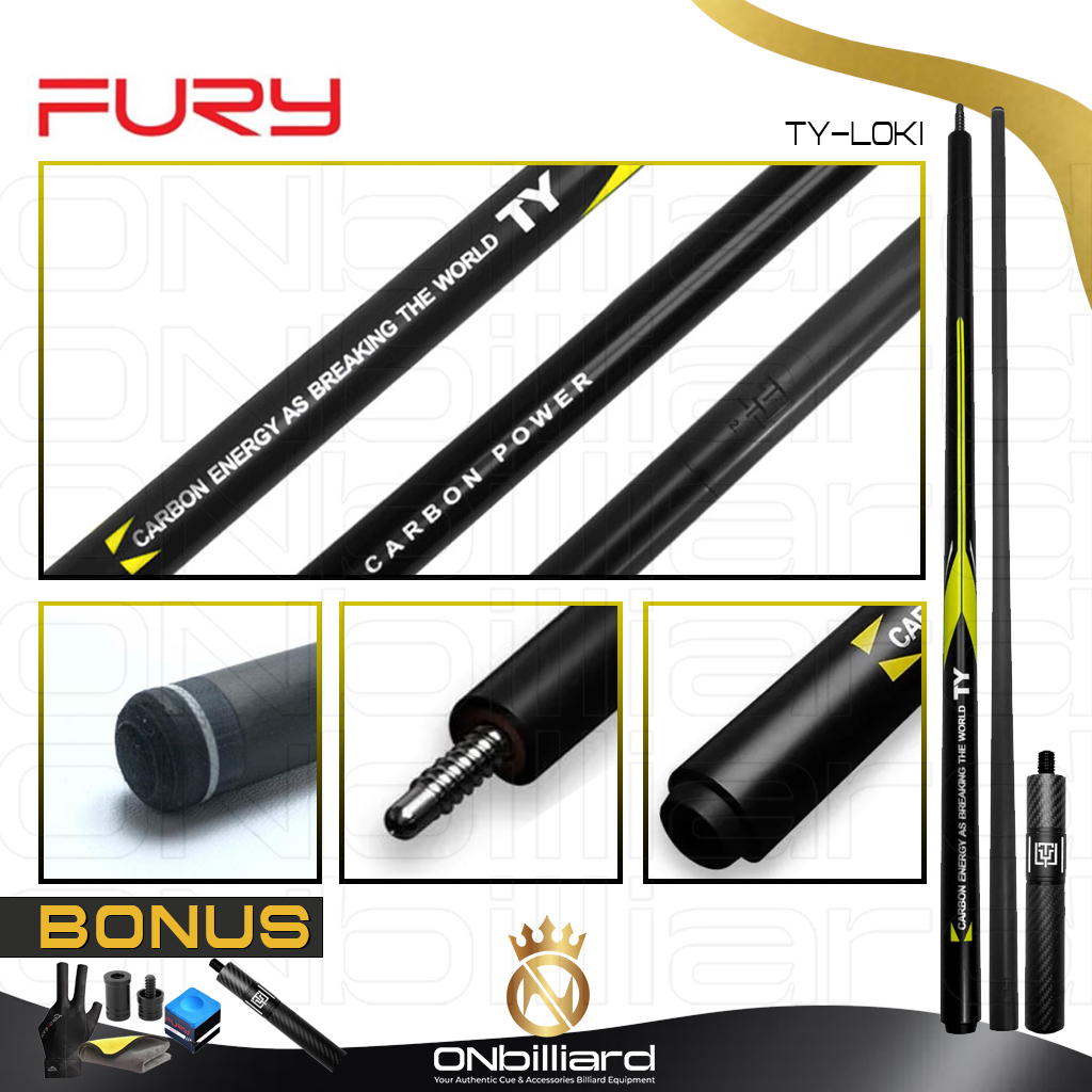 Jual Fury TY Loki Carbon + Extension Cue Stick Stik Play Billiard ...