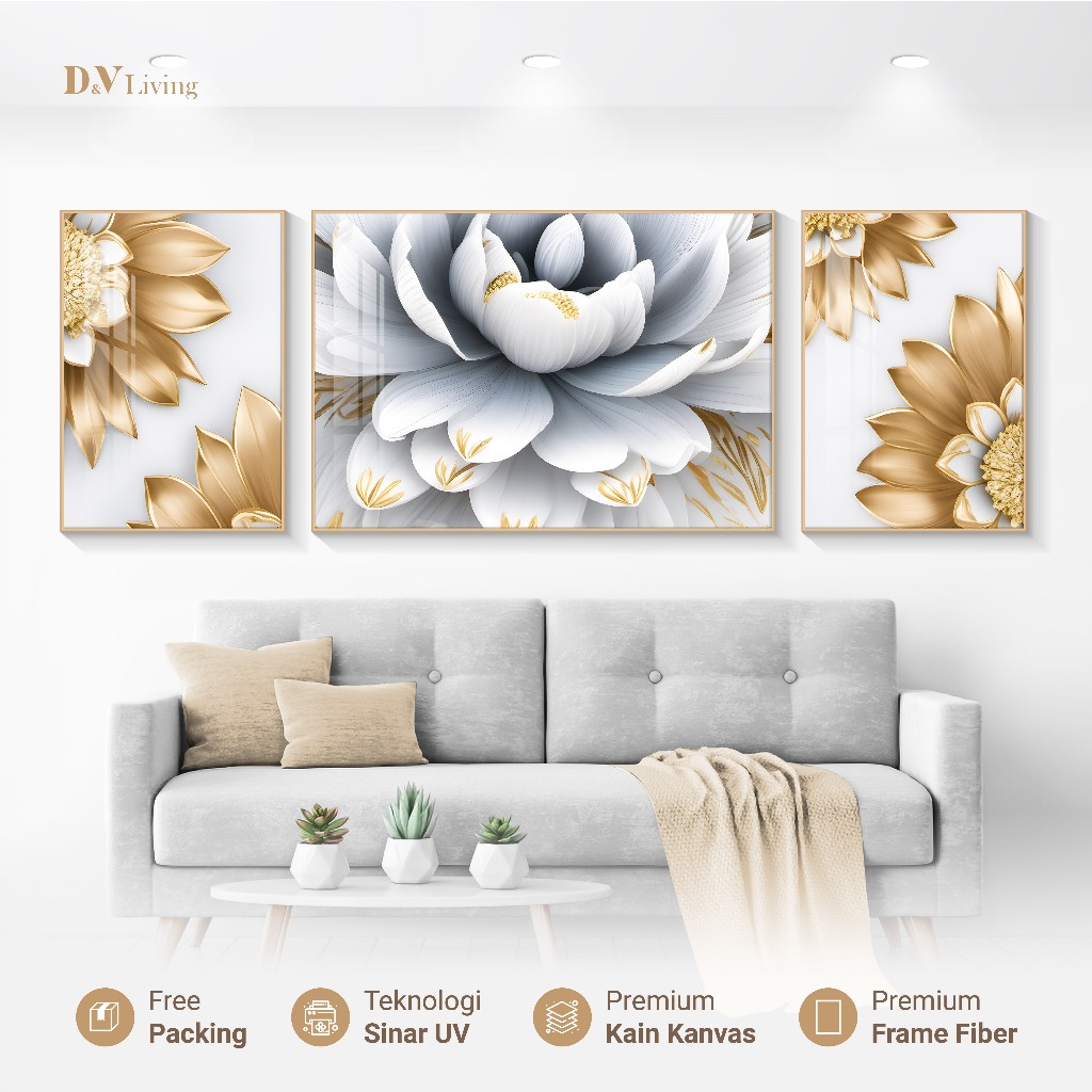 Jual DVLIVING Hiasan Dinding Ruang Tamu Minimalis 80x57cm & 40x57cm ...