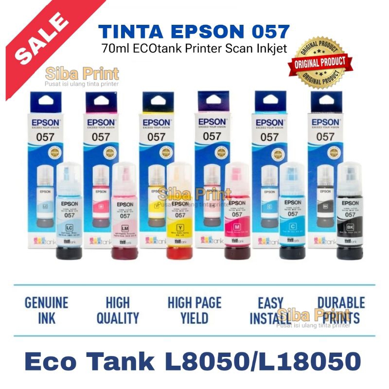 Jual Tinta Epson 057 Original EcoTank For Epson L8050 L18050 | Shopee ...
