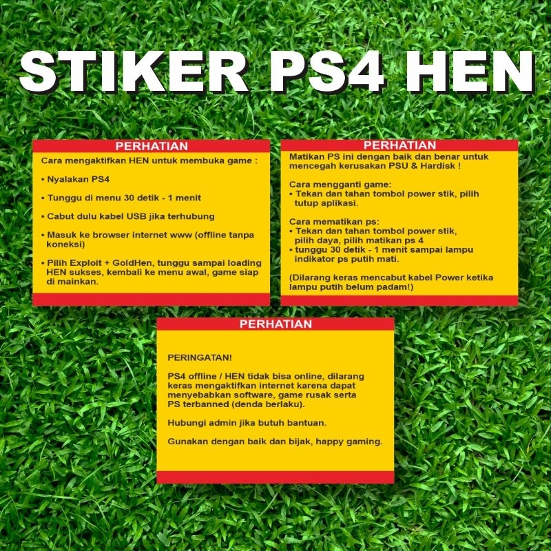Jual Stiker Himbauan Peringatan Penggunaan Bermain PS3 dan PS4 yang ...