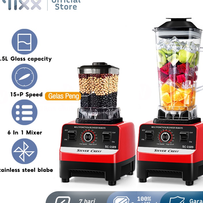 Jual PZXN6556 COD TIXX Blender 2.5L 450W Juicer Multifungsi Foodgrade ...