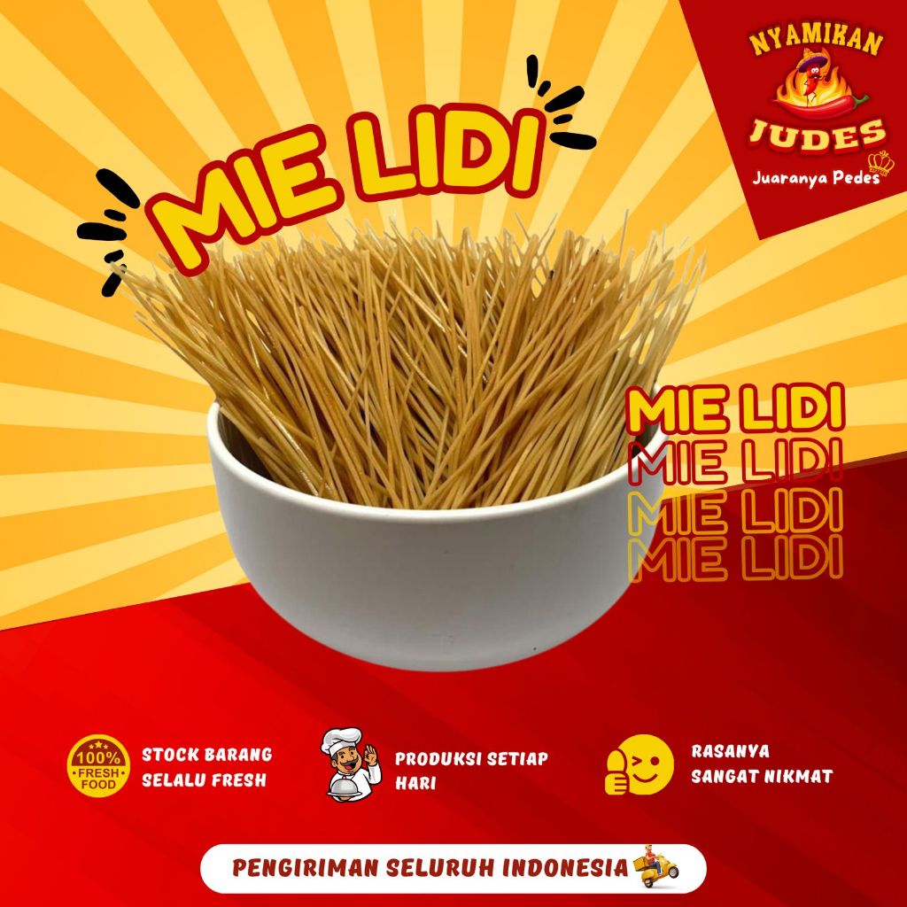 Jual Mie Lidi Pedas / Mi Lidi Ngabret Pedes Asin Level / Mie Lidie ...