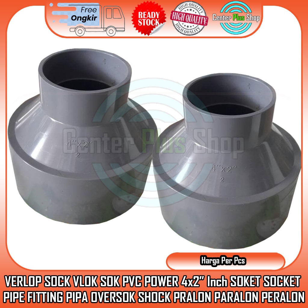 Jual INCREASER (D-IN) 4”x2” INCH VLOK SOK PVC POWER VERLOP SOCK SOKET ...