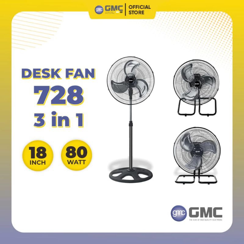 Jual Kipas Angin Multi Fan 3in1 18" GMC 728 Baling Besi ( Stand, Wall ...