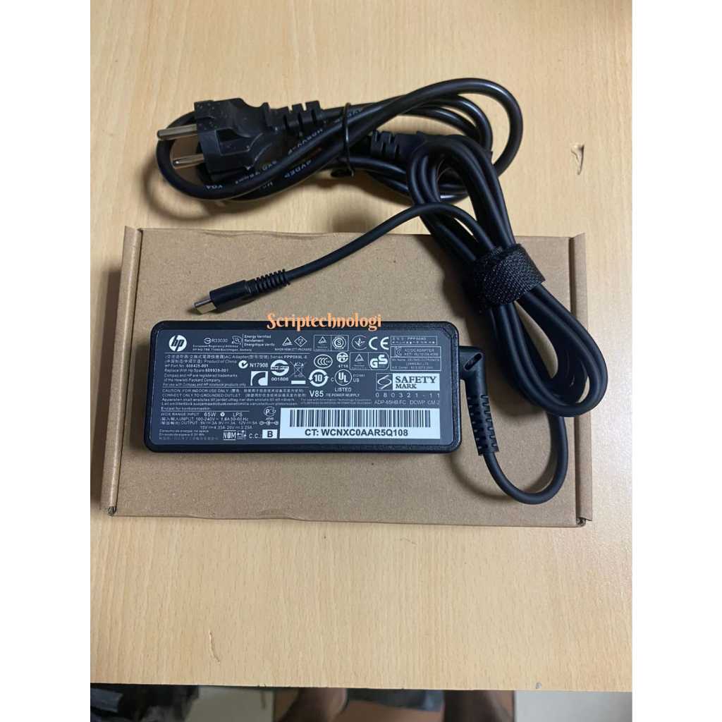 Jual Adaptor charger laptop HP 20V 3.25A 65 watt usb c type c | Shopee ...