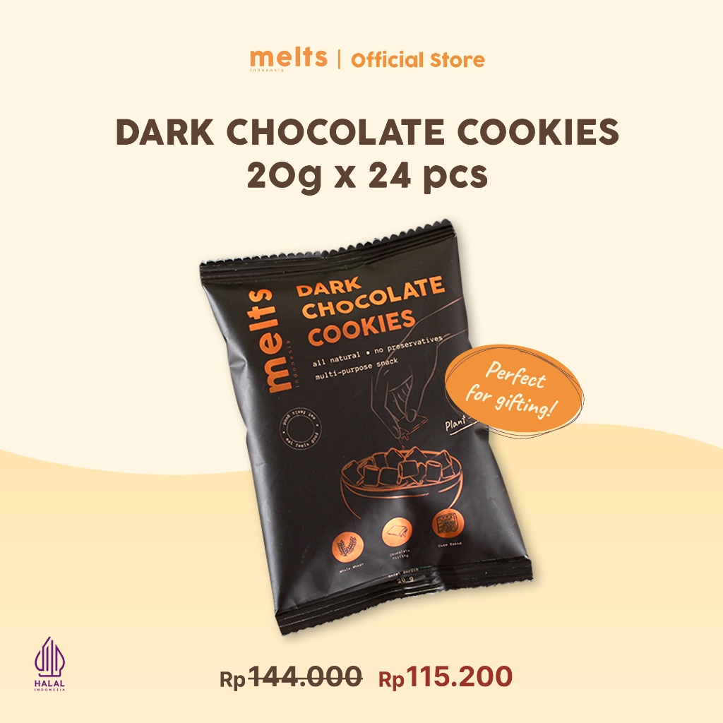 Jual Melts Dark Chocolate Cookies Sachet | Snack Kukis Sereal Cokelat ...