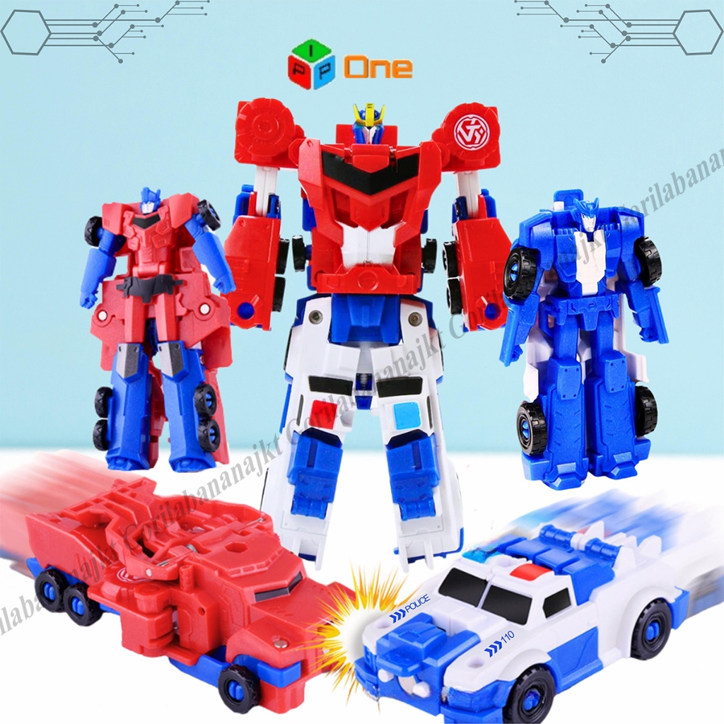 Jual Mainan Anak Transformer Magnetic 2 in 1 mobil robot transformer ...