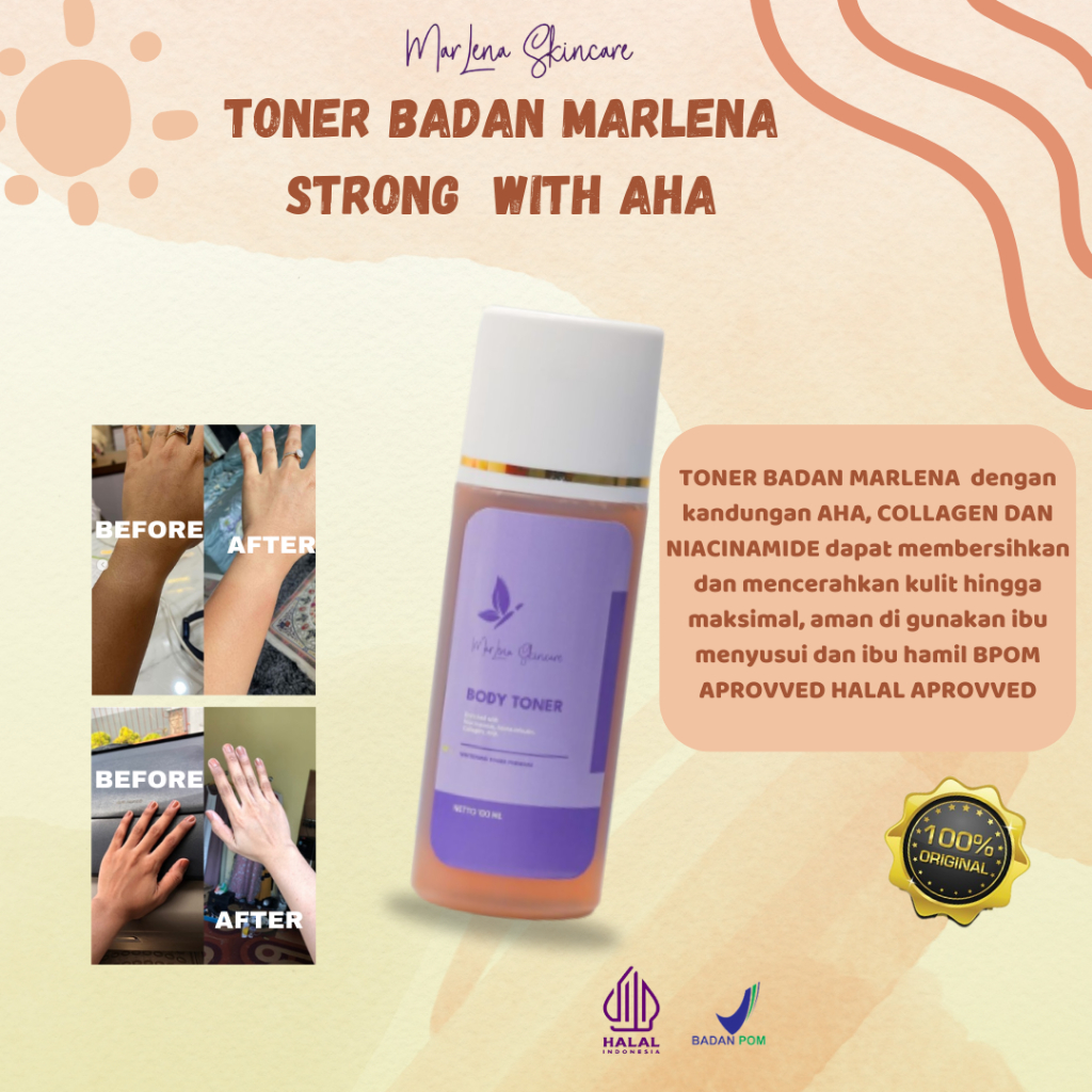 Jual TONER BADAN MARLENA INJEKSI WHITENING STRONG BODY TONER [ ecer 1 ...