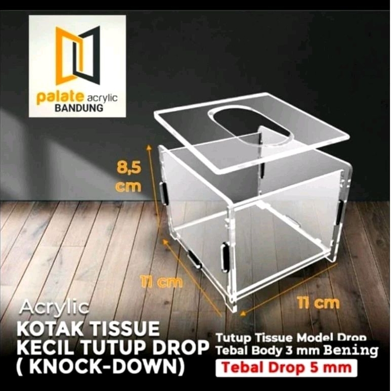 Jual ACRYLIC TISSUE BOX KECIL MODEL DROP TEBAL 3mm/ AKRILIK TEMPAT ...