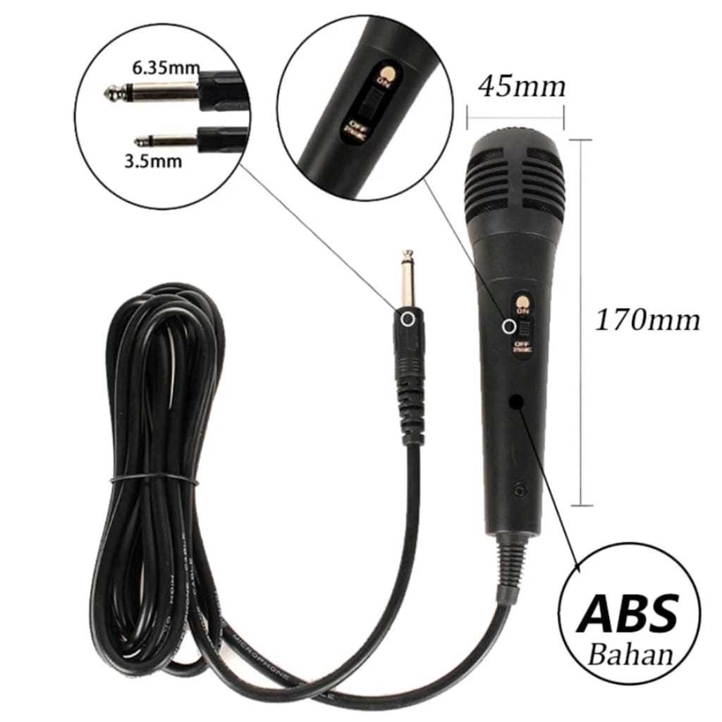 Jual JH MIC SPEAKER COLOKAN BESAR 6.5MM / KECIL 3.5MM MICROPHONE KABEL ...