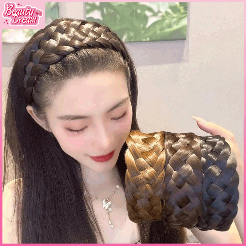 Jual BEAUTY Wig Bertepi Lebar Kepang Bando Kepang Tulang Ikan Melebar ...