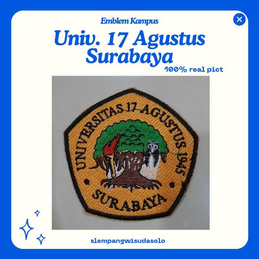 Jual Logo Bordir / Patch / Bet / Emblem Universitas 17 Agustus Surabaya ...