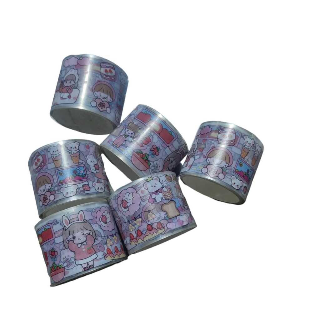 Jual Sticker Momo Roll Aesthetic Dekorasi Botol Buku Stiker Waterproof ...
