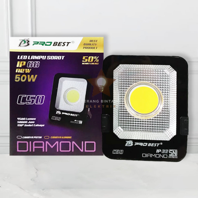 Jual Lampu sorot LED cob 50 Watt 50 W flood light Pro Best Diamond | Shopee Indonesia