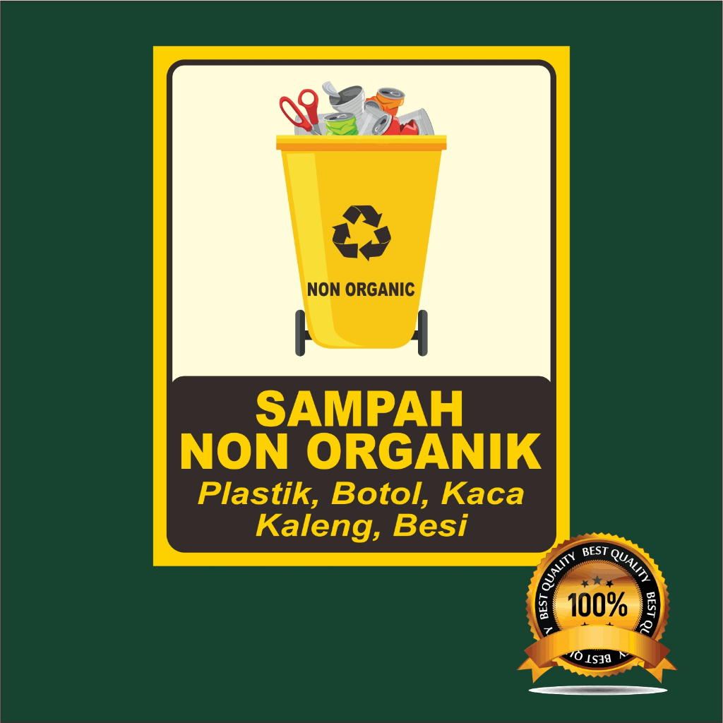 Jual stiker sampah Organik - non organik- SAMPAH B3 - sampah residu ...