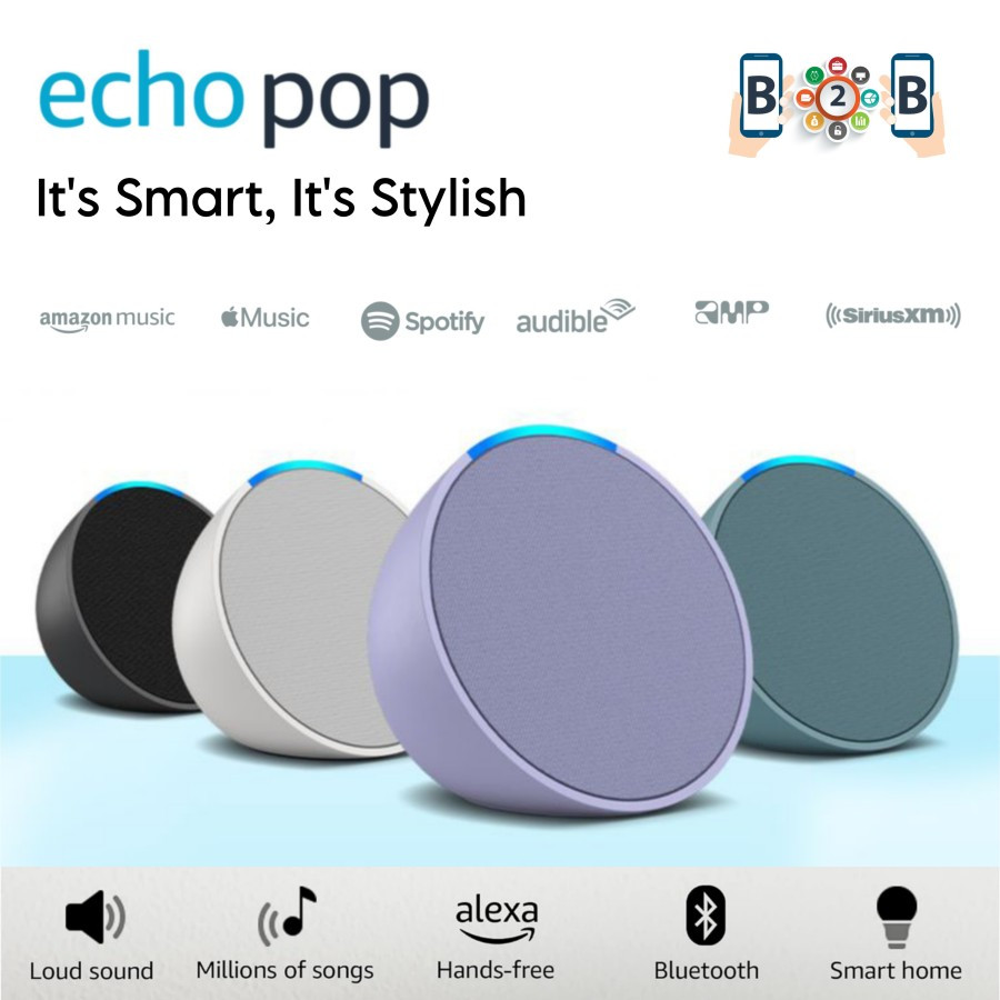 Jual Amazon Echo Pop Smart Speaker with Alexa Full Compact Sound System ...