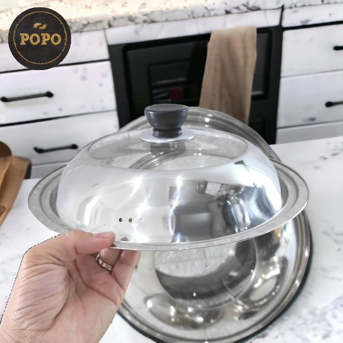 Jual Tutup Wajan Stainless Kaca Kuali Panci Wok Baskom Penutup Kukusan ...