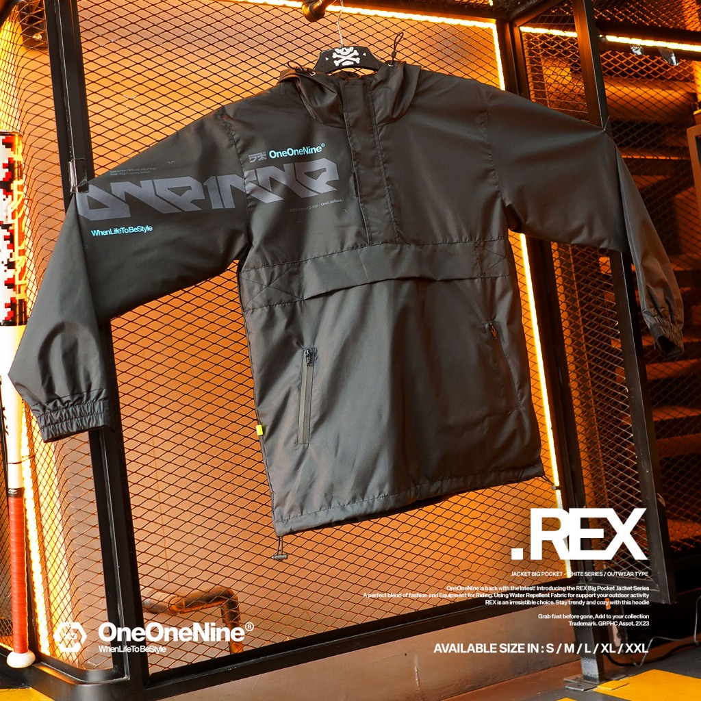 Jual KSR ONEONENINE - JACKET BIG POCKET REX BLACK SERIES | Shopee Indonesia