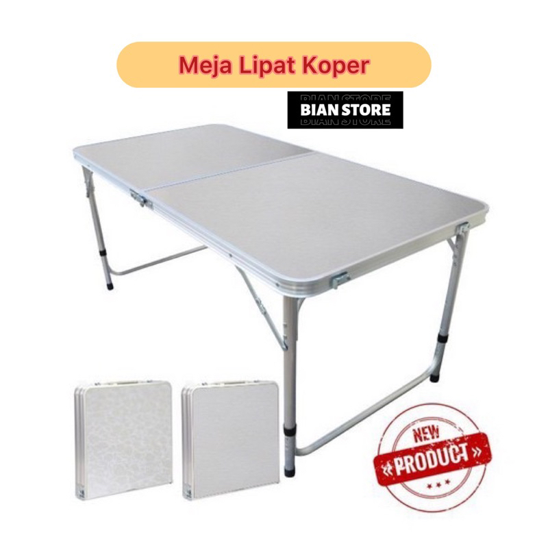 Jual Meja Lipat Koper Hpl Meja Serbaguna Meja Lipat Portable Meja Kaki Bulat | Shopee Indonesia