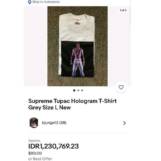 Jual Supreme Tupac hologram kaos rapper band tshirt luxury | Shopee Indonesia