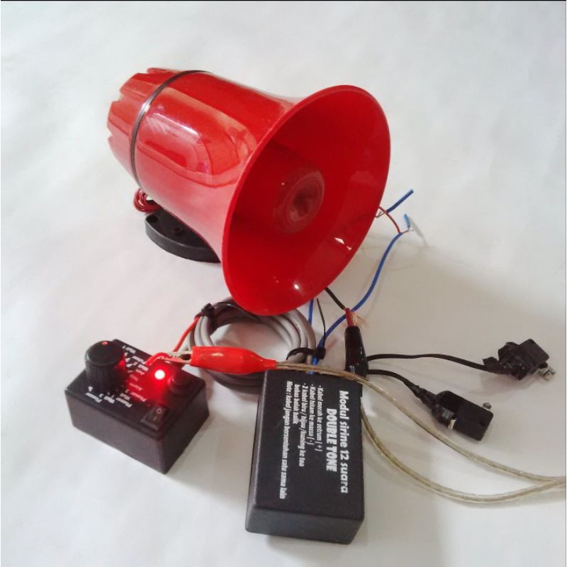 Jual modul 12 suara sirine patwal plus toa merah 25 Watt motor dan ...