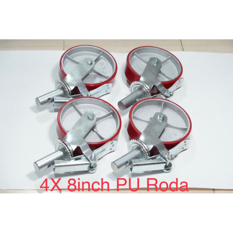 Jual Scafolding Caster Wheel PU 4Pcs 8 inch 8” Roda Steger Perancah ...