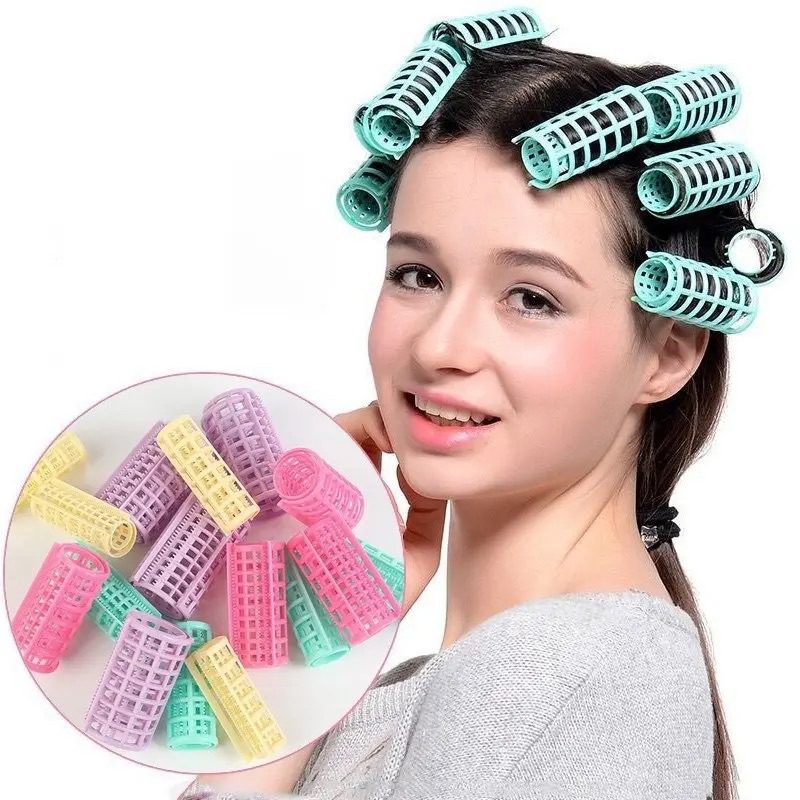 Jual Rol rambut curly keriting plastik isi 8 pcs rol warna random ...