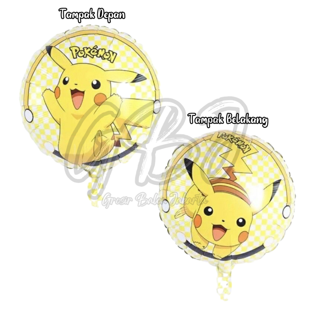 Jual Balon Foil JUMBO Pokemon / BULAT Pokeball (Pikachu, Charmender ...