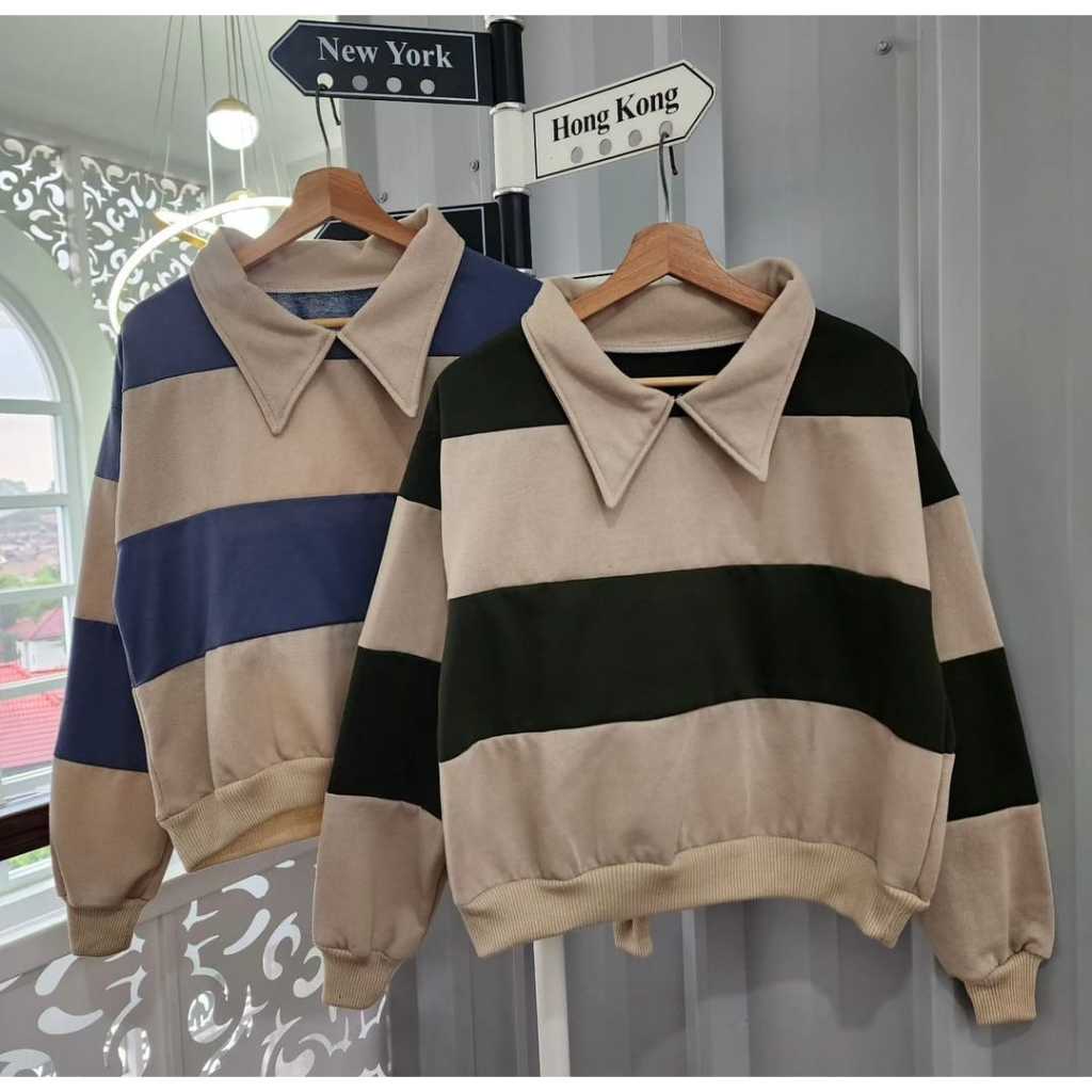 Jual Dz Jii hoo Combie Kerah Crop Wanita Korean Style - Atasan Wanita ...