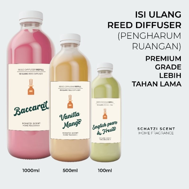 Jual Isi ulang diffuser stick / reed diffuser kemasan 500ml dan 1000ml ...