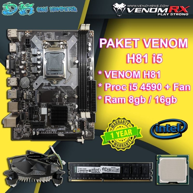 Jual Paket Core i5 4590 3.3Ghz + Motherboard H81 VenomRx + Ram 8Gb / 16Gb | Shopee Indonesia