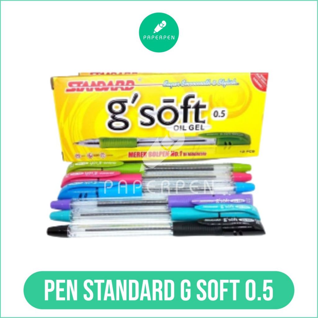 Jual 1 PAK Bulpoin | Bulpen | Pulpen STANDARD G-Soft 0.5 Ink Hitam ...