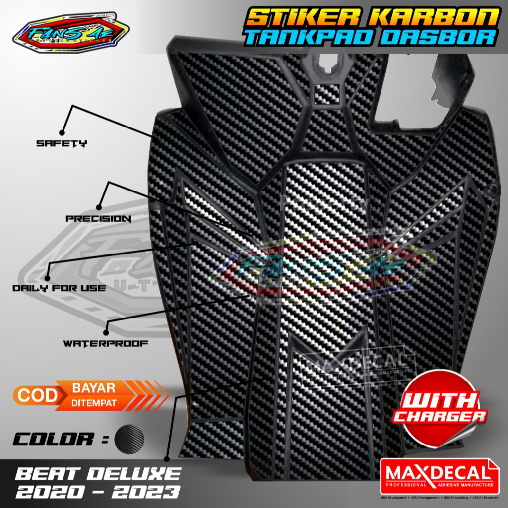 Jual tankpad striping beat 2020-2023 pelindung dasbor depan tankpad ...