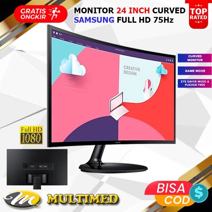 Jual Layar Monitor Samsung 24 Inch Curved CF390 Full HD 16:9 | Shopee ...