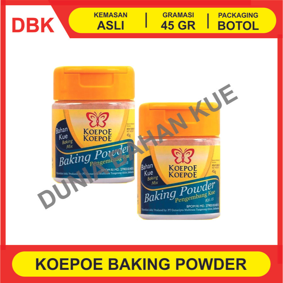 Jual BAKING POWDER KOEPOE KOEPOE 45 GR - 1 DUS 72 PCS / KUPU KUPU ...