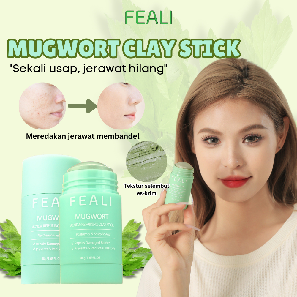 Jual [BPOM] FEALI Mugwort Clay Stick Acne and Repairing Clay Stick Mud Facial Mask Masker Wajah ...