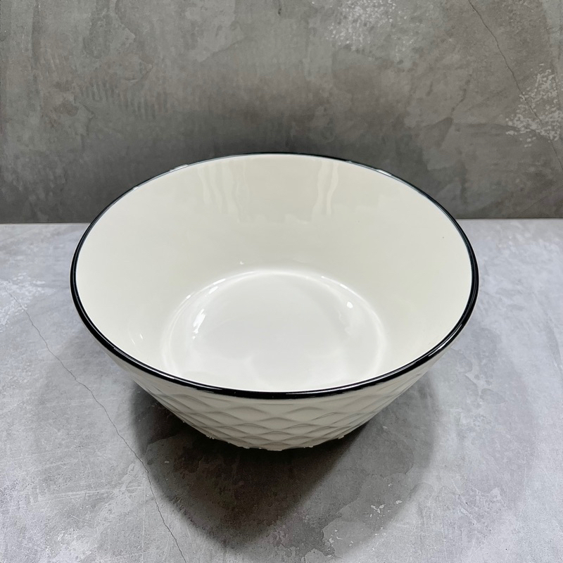 Jual ZEN Mangkok Keramik Porselen Putih / Diamond Pattern Bowl | Shopee ...