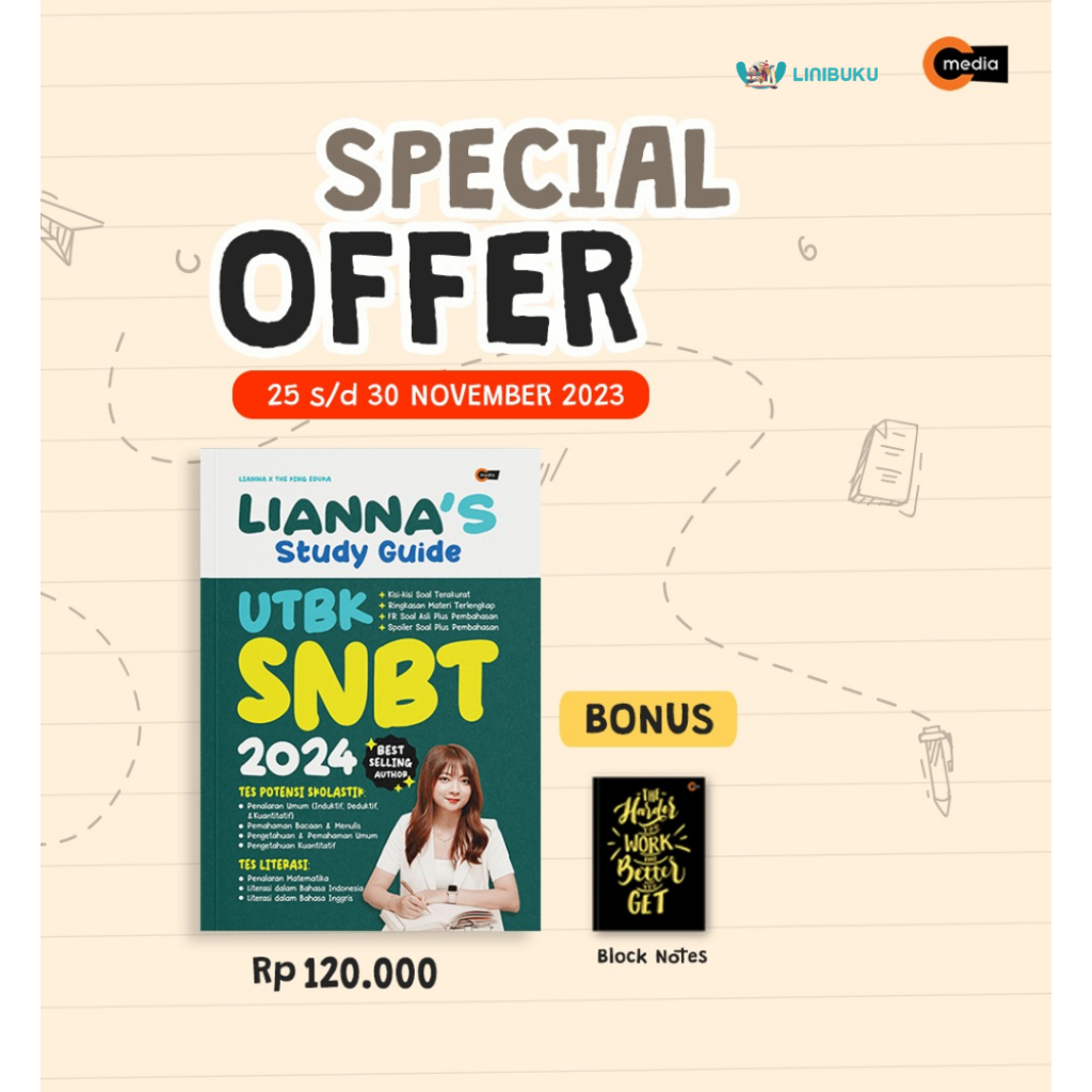 Jual PreOrder Buku Lianna's Study Guide UTBK SNBT 2024 Penulis Lianna Nathania X The King Eduka ...