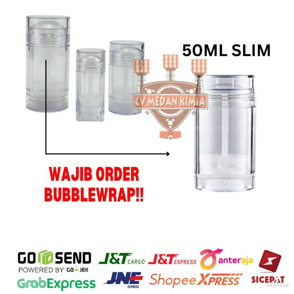Jual botol kosong 50ml 30ml 15ml deodorant stick hitam putih ...