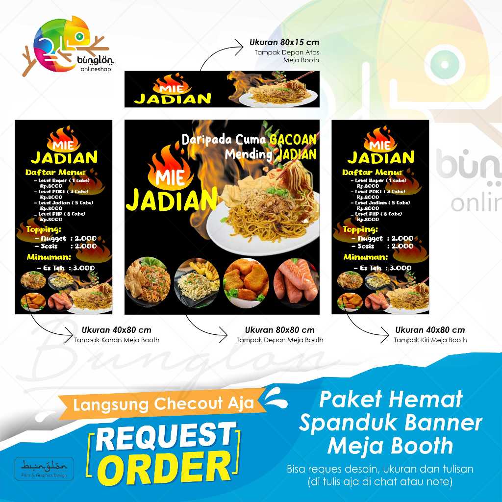 Jual Spanduk Banner Meja Booth Mie Jadian Mie Gacoan | Shopee Indonesia